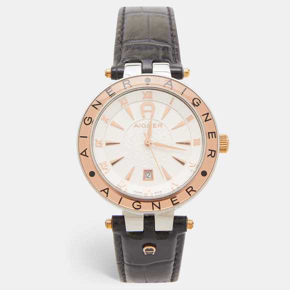 Etienne Aigner | Accessories | Aigner Silver Two Tone Stainless Steel ...